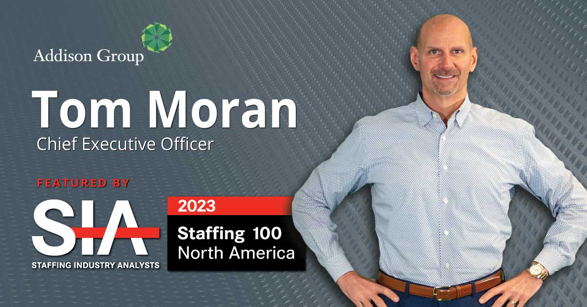 Tom Moran Named SIA Staffing 100 Fourth Consecutive Year