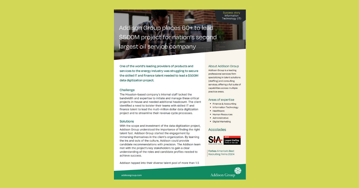 Success story: Addison Group places 60+ IT and finance professionals to ...